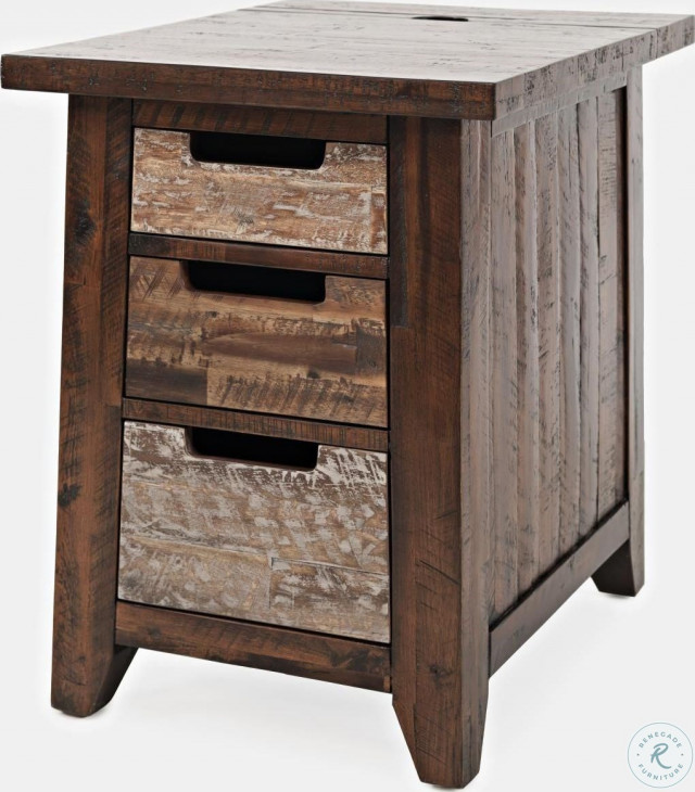 Painted Canyon Brown Power Chairside Table from Jofran | Coleman Furniture