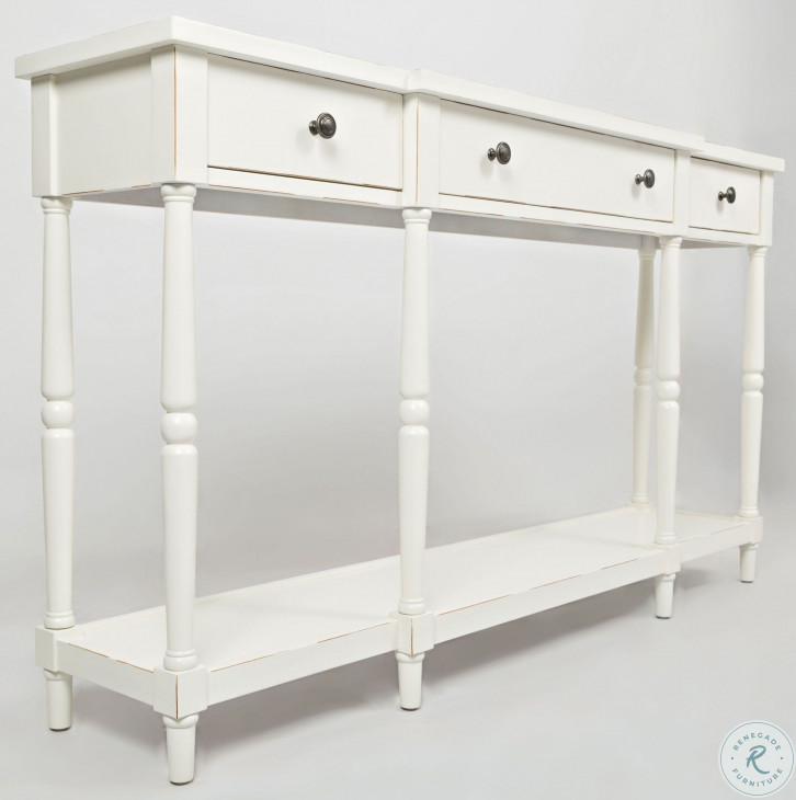 Stately Home 60" Antique White Console from Jofran | Coleman Furniture
