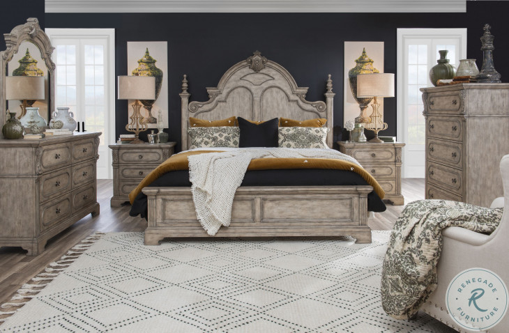 Sorona Light Latte Queen Poster Bed From Legacy Classic | Coleman Furniture