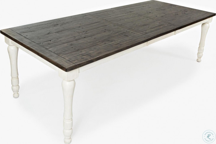 Madison County Vintage White Rectangular Extendable Dining Table from ...