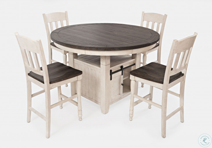 Madison County Vintage White 54" Adjustable Storage Dining Table from ...