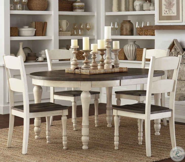 Madison County Vintage White Extendable Round Dining Room Set from ...