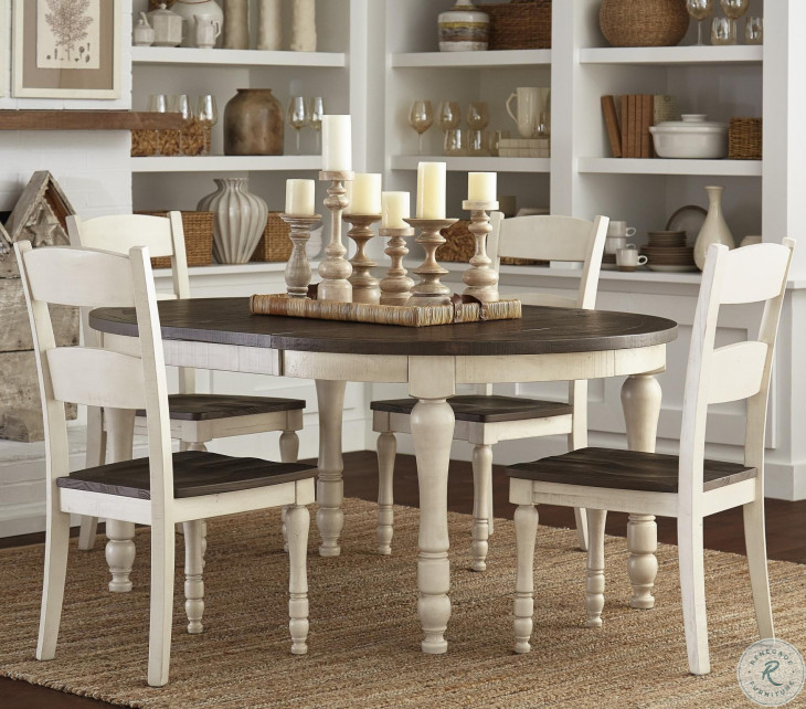 Madison County Vintage White Extendable Round Dining Table from Jofran ...
