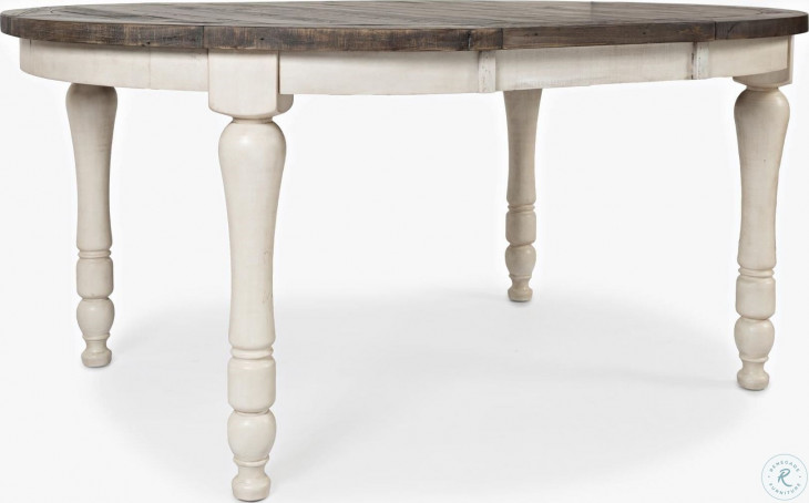 Madison County Vintage White Extendable Round Dining Table from Jofran ...