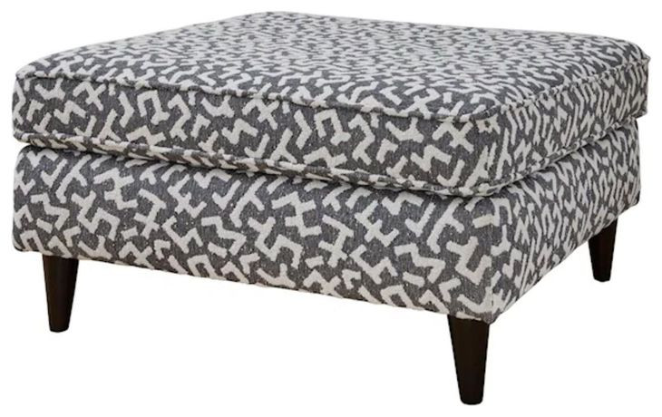 Contour Natural Black and White Performance Fabric Square Cocktail ...