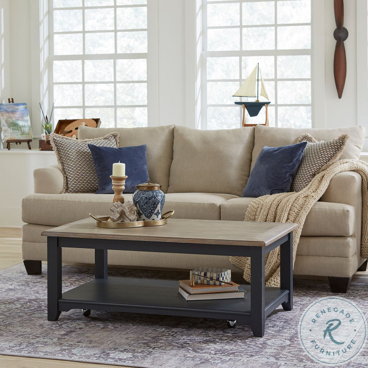 Summerville Navy Rectangular Cocktail Table From Liberty | Home Gallery Stores