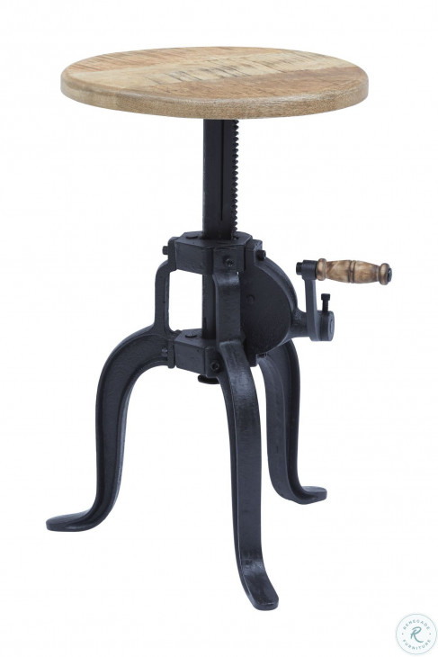 Global Archive Natural And Black Adjustable Industrial Crank Pub Table ...