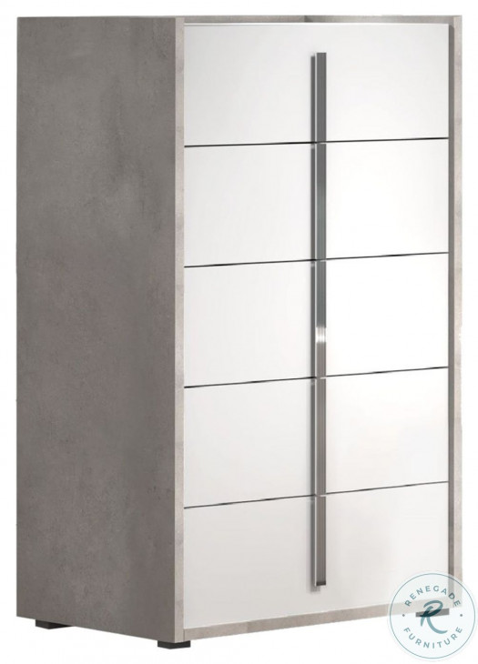 Ada Premium Cemento And Bianco Opac Chest From JNM | Coleman Furniture