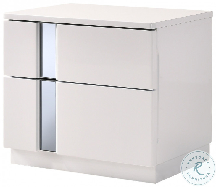 Palermo White Lacquer Nightstand from J&M (17853-NS) | Coleman Furniture