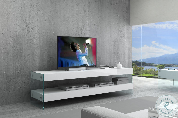 Cloud White High Gloss TV Stand from JNM | Coleman Furniture