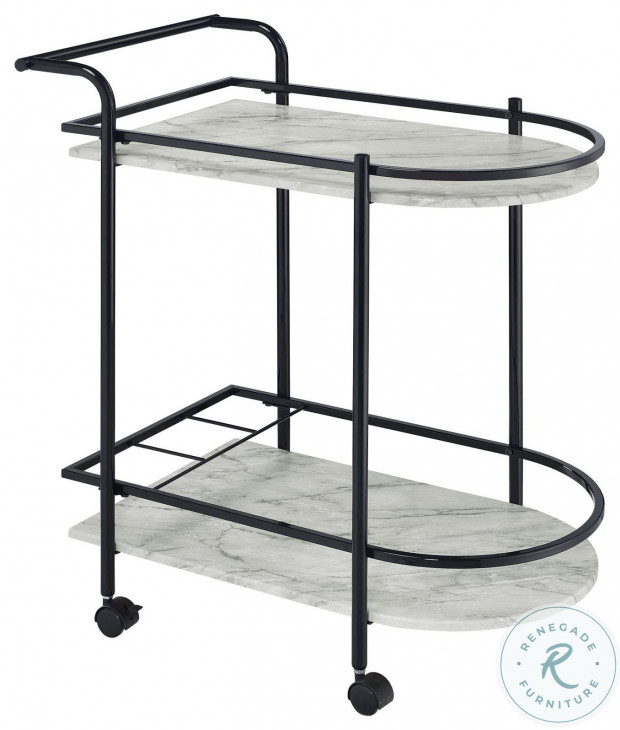 Desiree Black Rack Bar Cart From Coaster | Coleman Furniture