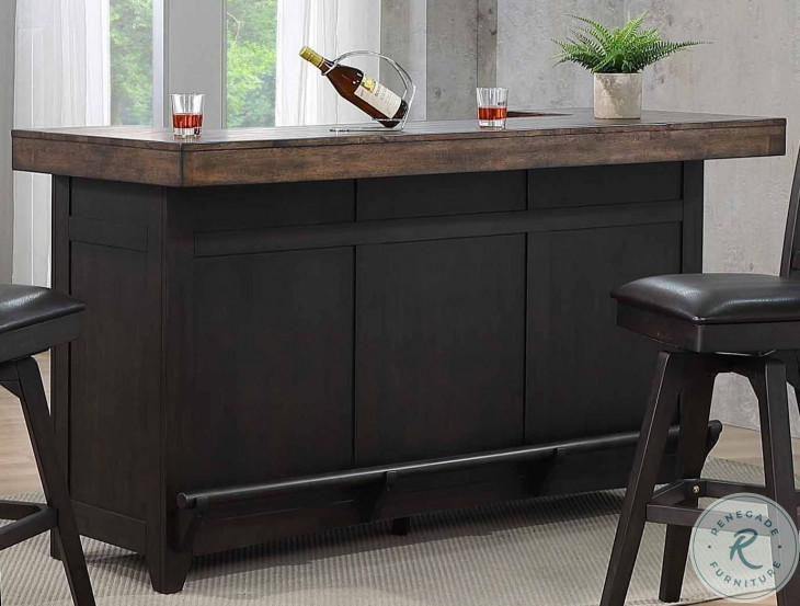 Ashford Black And Rustic 78" Bar From ECI Furniture | Coleman Furniture
