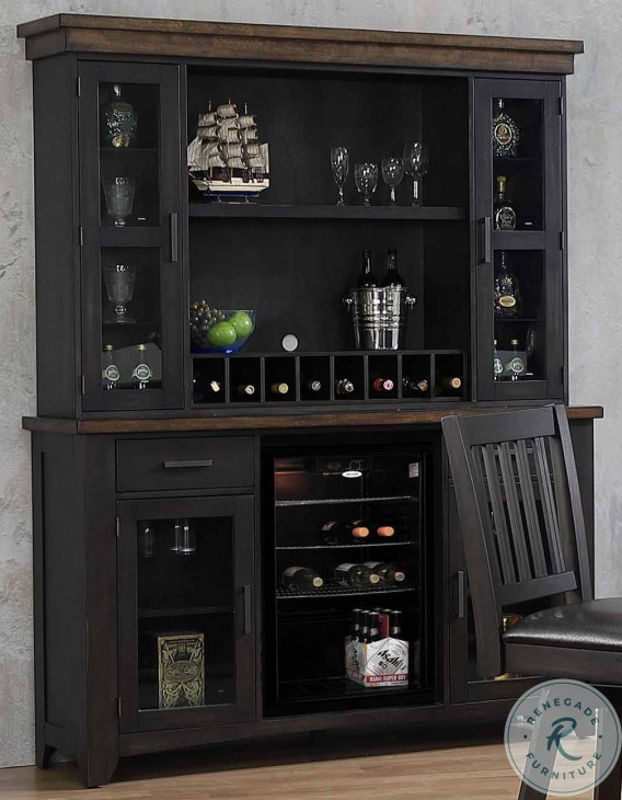 Ashford Black And Rustic Back Bar with Hutch From ECI Furniture ...