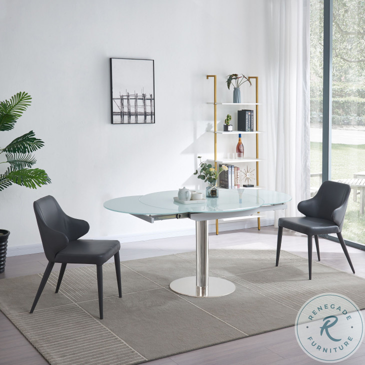 MC Pub White Extendable Dining Room Set with San Francisco Grey Dining Chair from JNM Coleman Furniture
