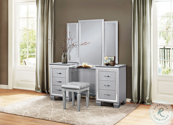 Allura Silver Vanity Stool from Homelegance | Coleman Furniture