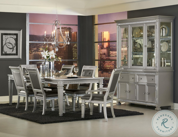 Bevelle Silver Extendable Dining Table from Homelegance | Coleman Furniture