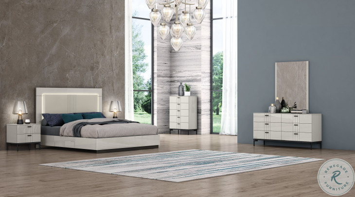 Bella Gray Lacquer Nightstand From JNM | Coleman Furniture