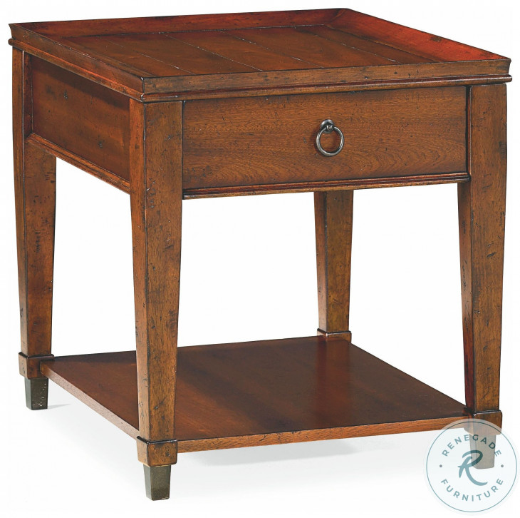 Sunset Valley Rich Mahogany Rectangular Drawer End Table from Hammary (197-915) | Coleman Furniture
