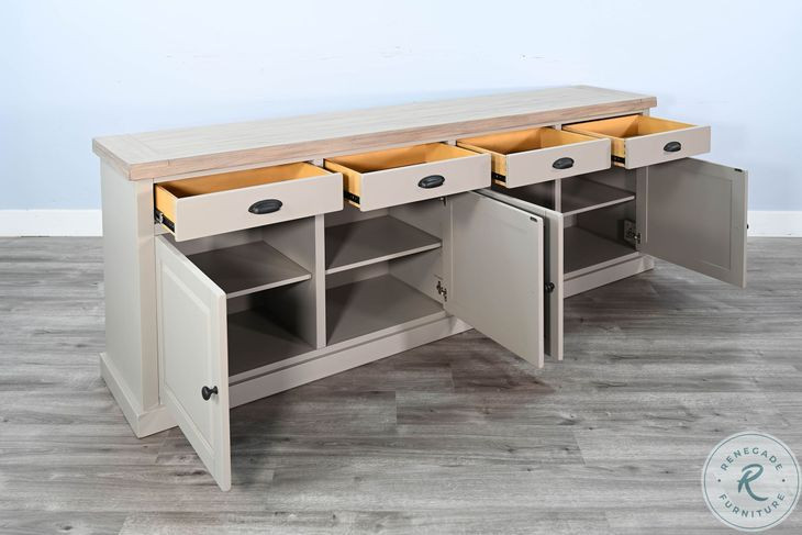 Graystone Grove Natural 4 Door Server from Luna Grove | Coleman Furniture
