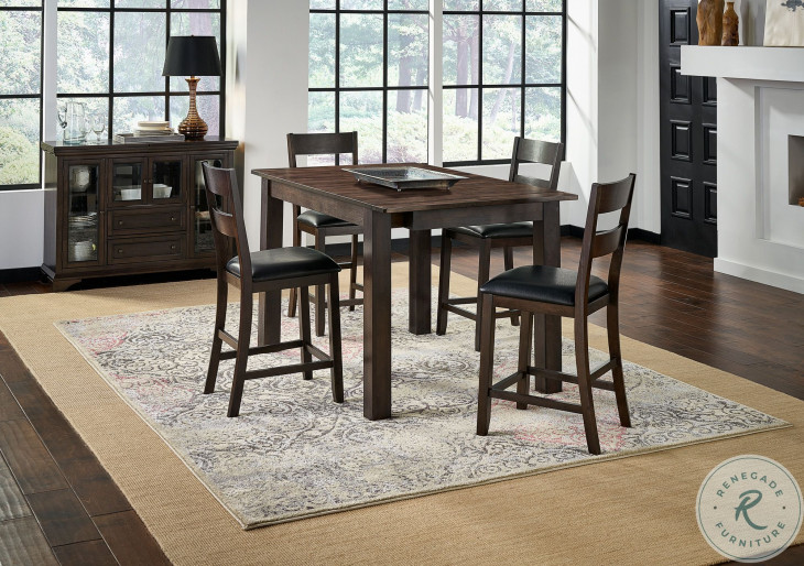 Mariposa Warm Gray Leg Extendable Counter Height Dining Table From A ...