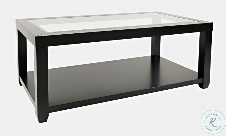 Urban Icon Black Glass Inlay Rectangular Cocktail Table From Jofran ...