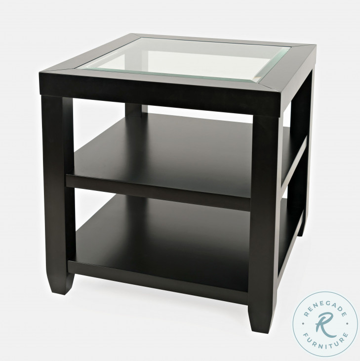 Urban Icon Black Glass Inlay End Table From Jofran | Coleman Furniture