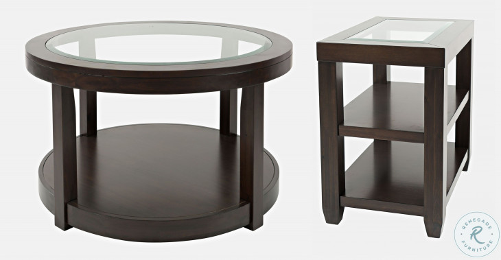 Urban Icon Merlot Glass Inlay Round Cocktail Table From Jofran ...