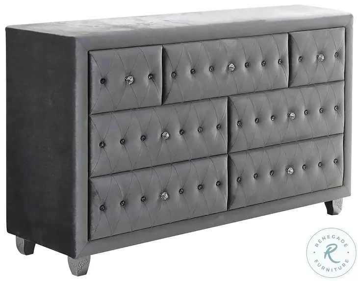 Deanna Grey Upholstered Dresser