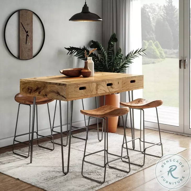 Rollins Light Brown Storage Counter Height Dining Room Set from Jofran Coleman Furniture