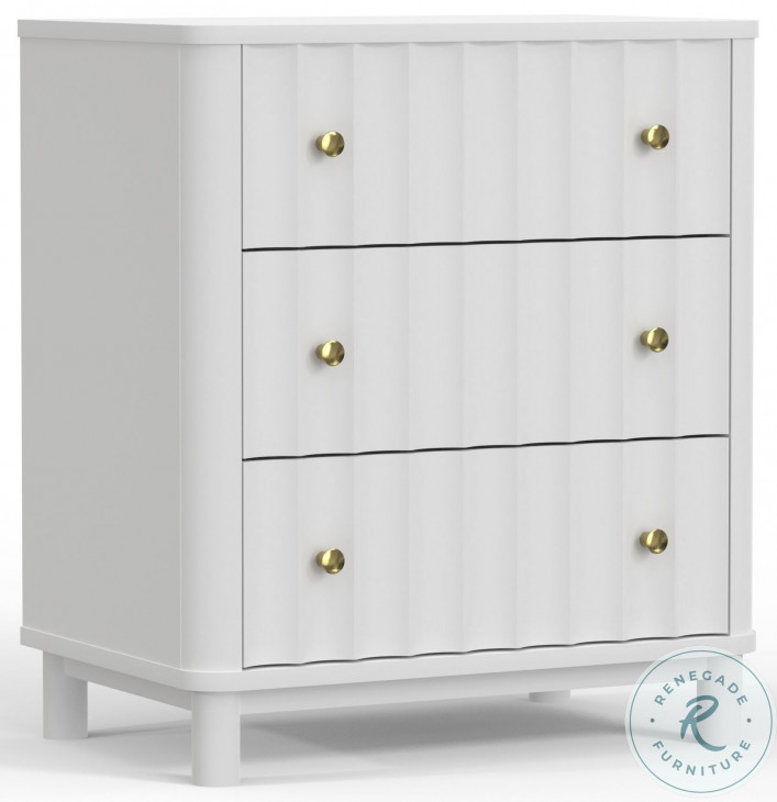 Stapleton White 3 Drawer Small Chest From Alpine | Coleman Furniture