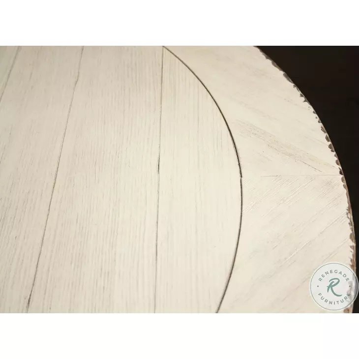 Aberdeen Weathered Worn White Extendable Round Dining Table from Riverside Furniture Coleman Furniture