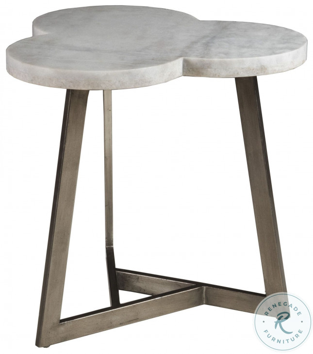 Signature Designs White And Silver Aristo Clover End Table from Artistica Home | Coleman Furniture