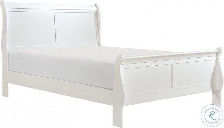 Mayville Burnished White Sleigh Bedroom Set from Homelegance (2147W-1 ...