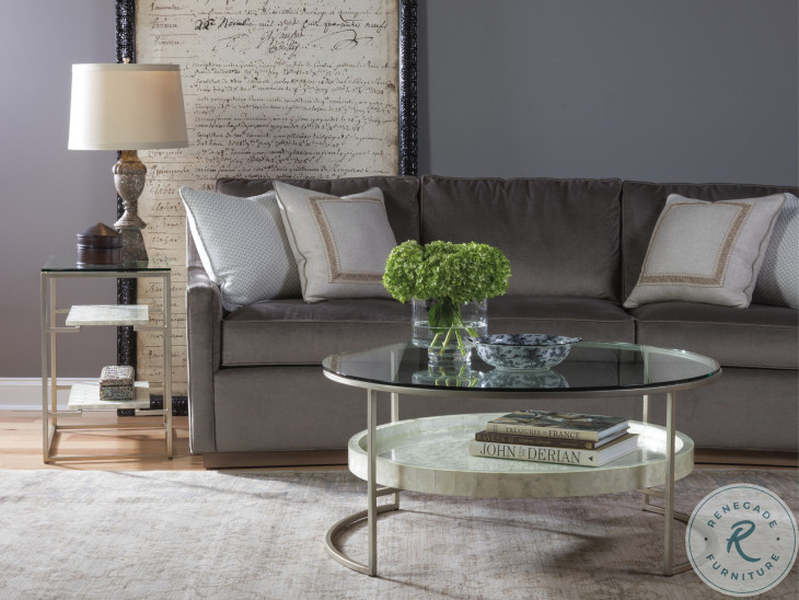 Signature Designs Gray And Silver Cumulus Capiz Round Cocktail Table ...