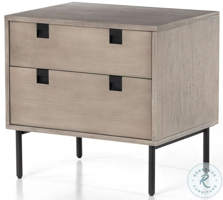 Carly Grey Wash 2 Drawer Nightstand from Four Hands | Coleman Furniture