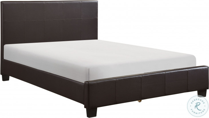 Lorenzi Dark Brown Full Upholstered Platform Bed from Homelegance ...