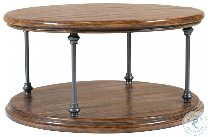 Larson Distressed Natural Brown 36" Round Cocktail Table From Jofran ...