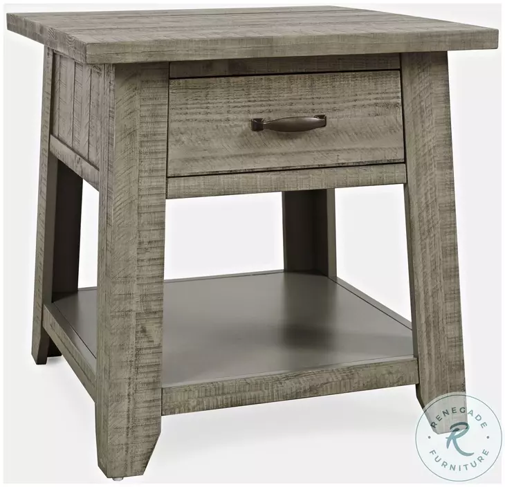 Telluride Driftwood Gray 1 Drawer End Table