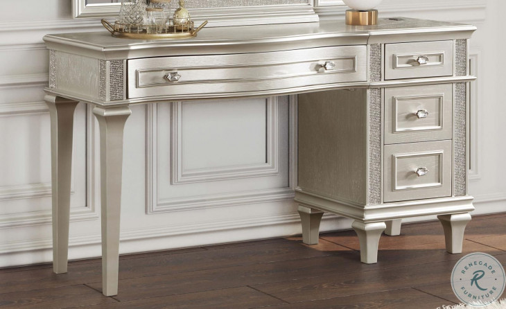 Evangeline Silver And Ivory 4 Drawer Vanity Table From Coaster ...