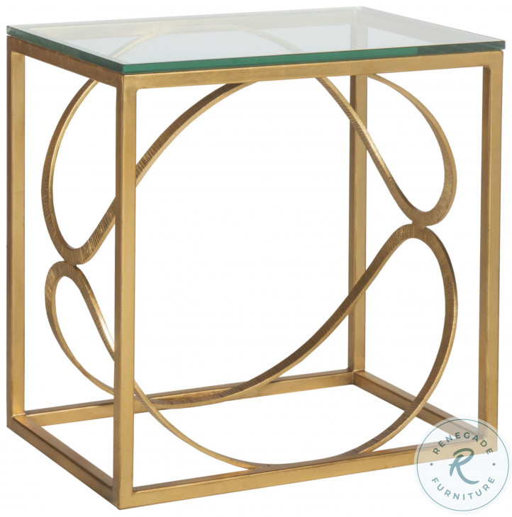 Metal Designs Gold Leaf Ellipse Rectangular End Table from Artistica ...