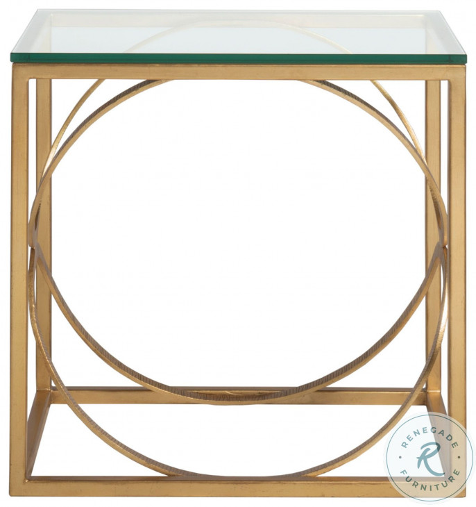 Metal Designs Gold Leaf Ellipse Rectangular End Table from Artistica ...