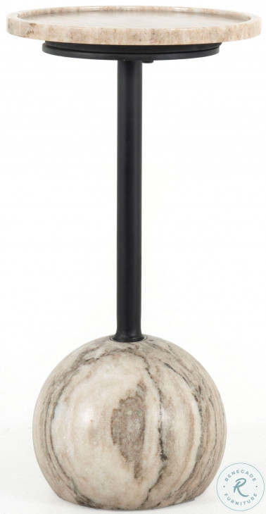 Viola Antique White Marble And Black Accent Table from Four Hands ...