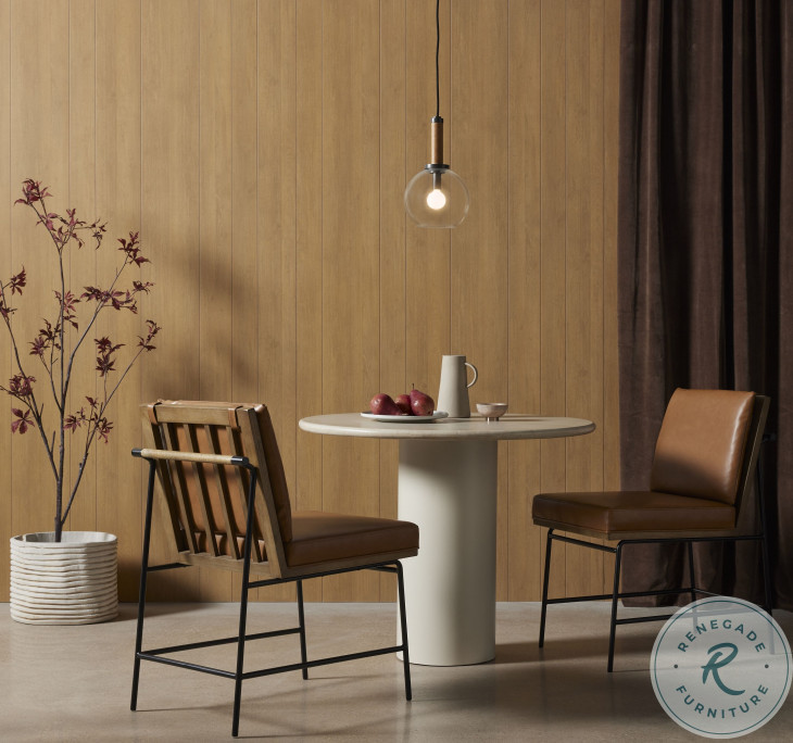 Belle Cream Marble Round Dining Table from Four Hands | Coleman Furniture