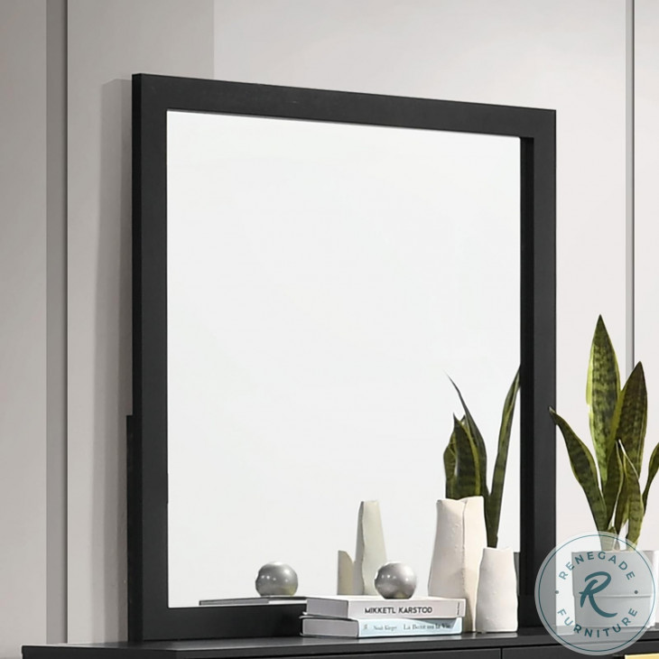 Kendall Black Square Mirror From Coaster | Coleman Furniture