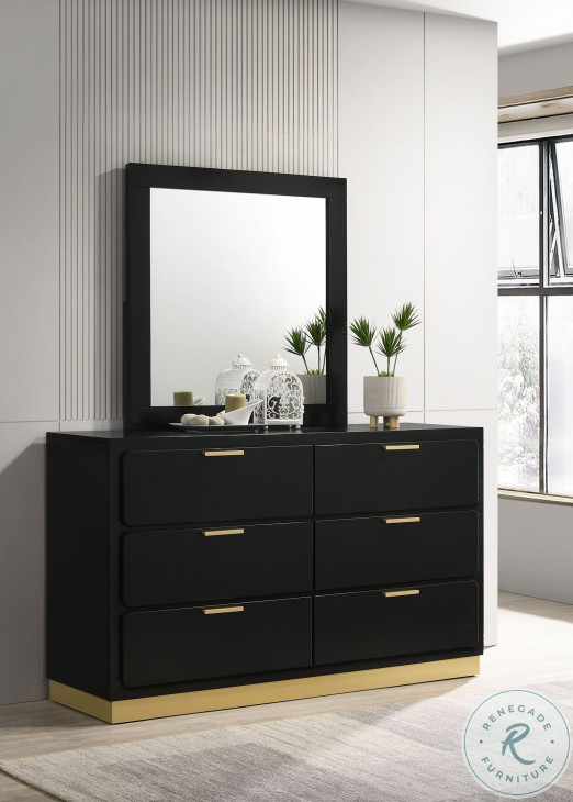 Caraway Black 6 Drawer Dresser with Mirror From Coaster Furniture ...