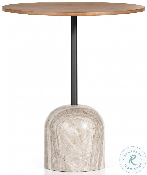 Fay Antique White Marble And Dark Natural Oak Counter Height Dining ...