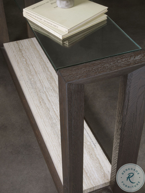 Signature Designs Heavily Sandblasted Rich Mocha Brown Venerato Console ...