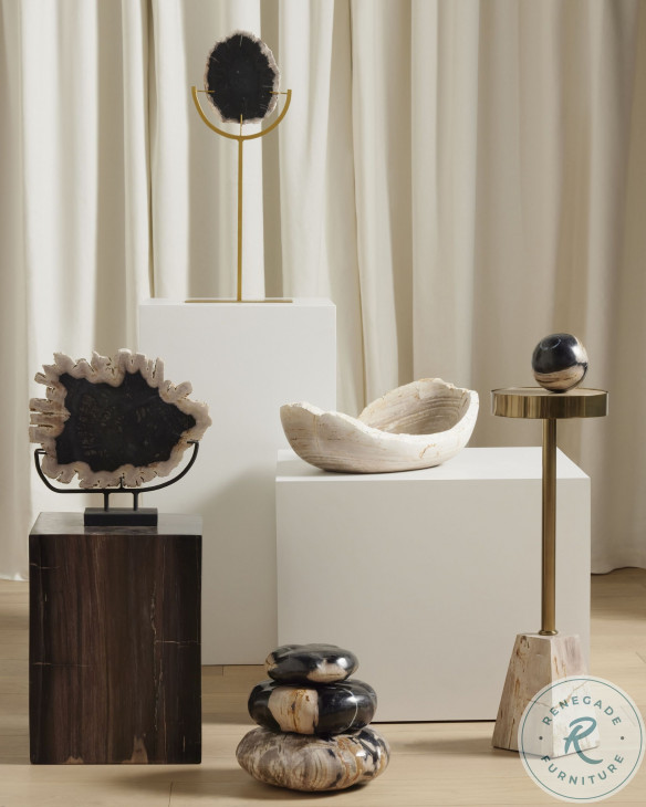 Buck Dark Petrified Wood End Table from Four Hands | Coleman Furniture