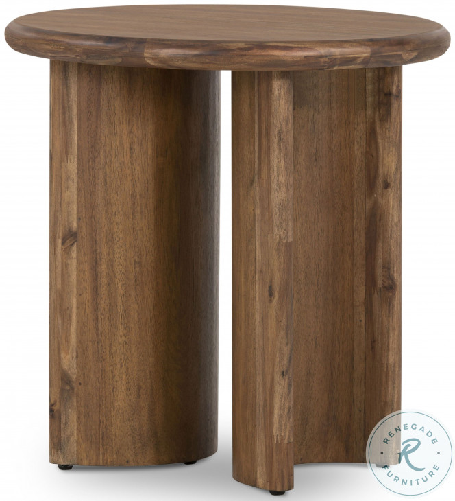 Paden Seasoned Brown Acacia End Table from Four Hands | Coleman Furniture