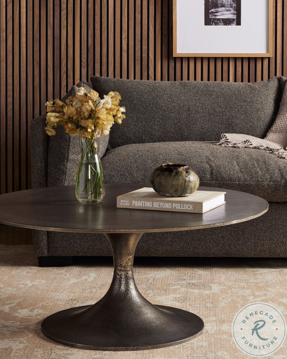 Simone Raw Antique Nickel Coffee Table from Four Hands | Coleman Furniture